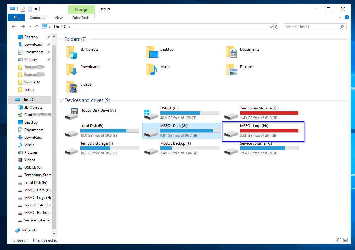 D365: Freeing up space on MSSQL-Logs Drive (H:\) – Random code